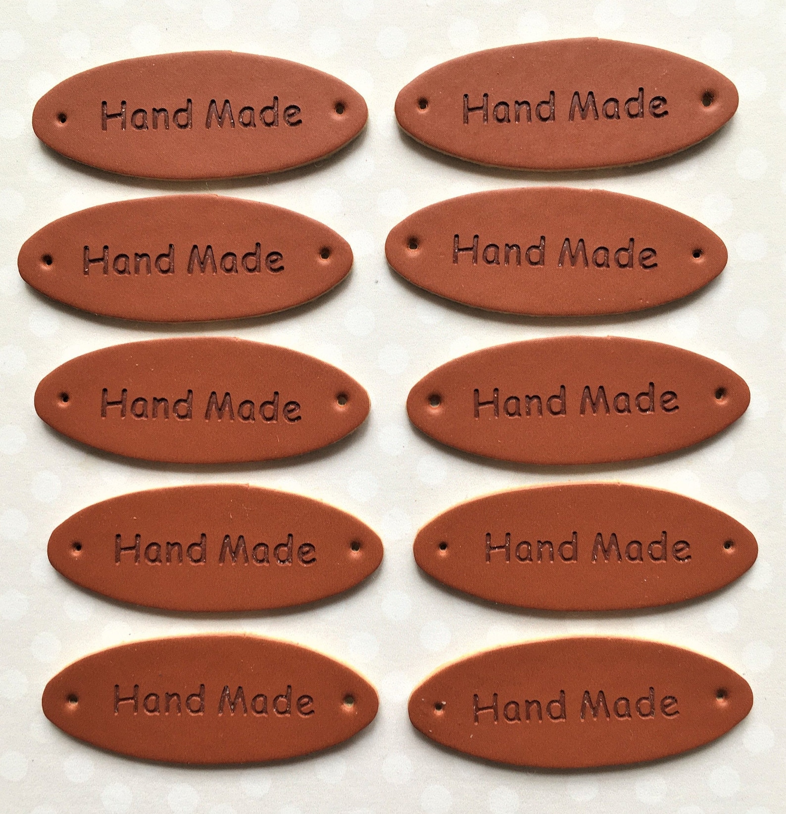 10 x PU Leather look labels Leather look handmade labels | Etsy