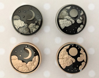 Moon and Stars Button - Etsy