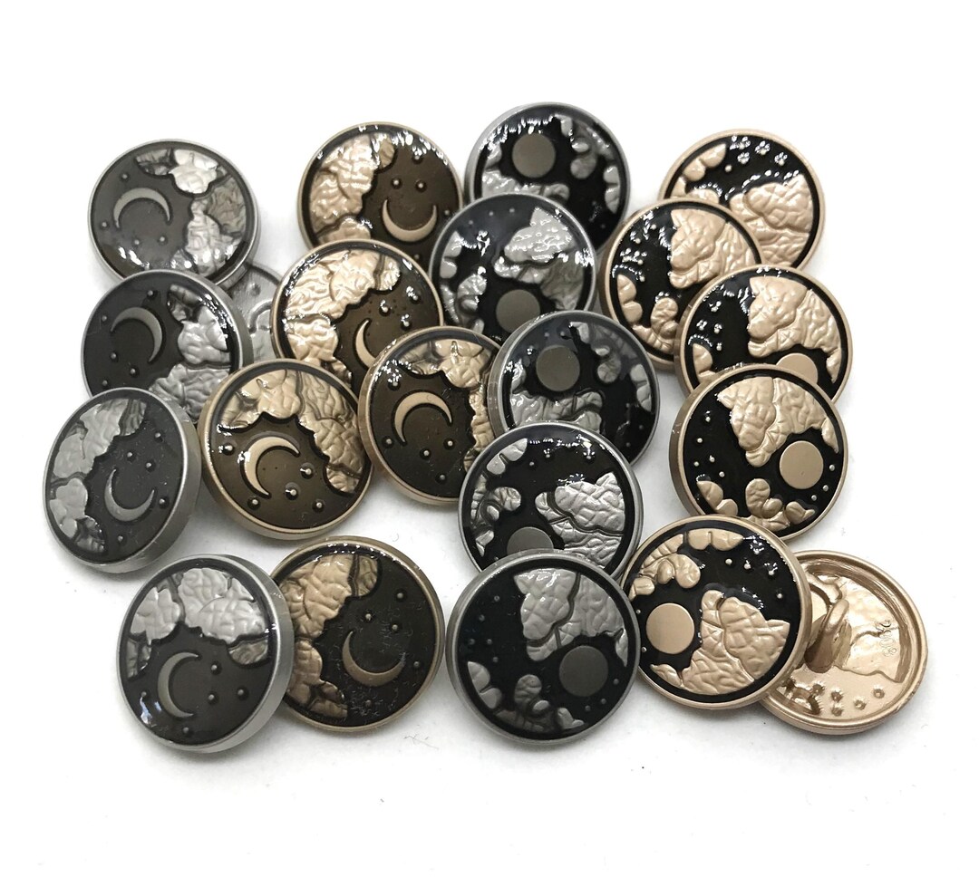 Moon & Stars Metal Shank Buttons 17mm - Etsy