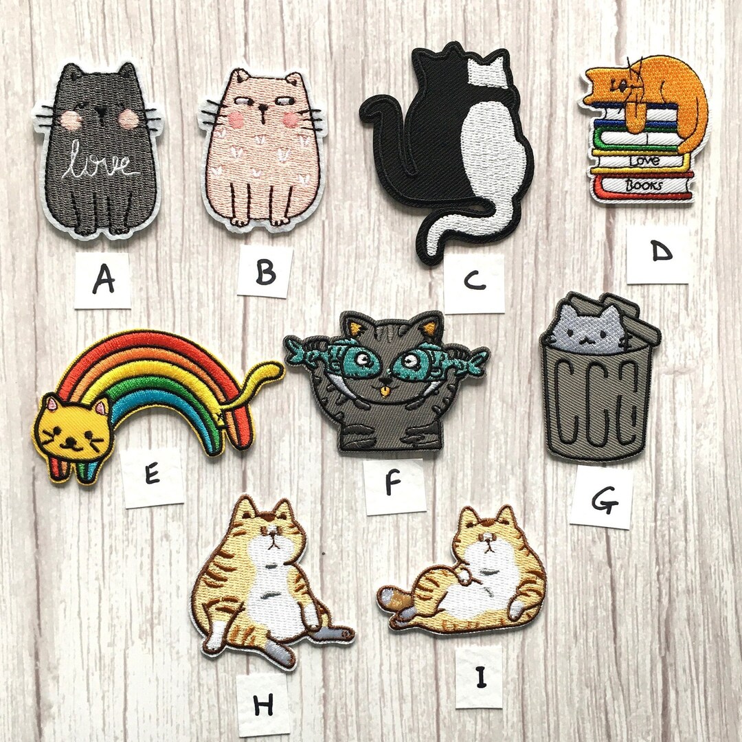 IRON ON CAT Patches. Cat Patches, Rainbow Iron on Patch, Pride Patch ...