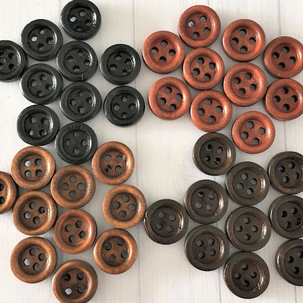 Small Wooden Buttons - Etsy