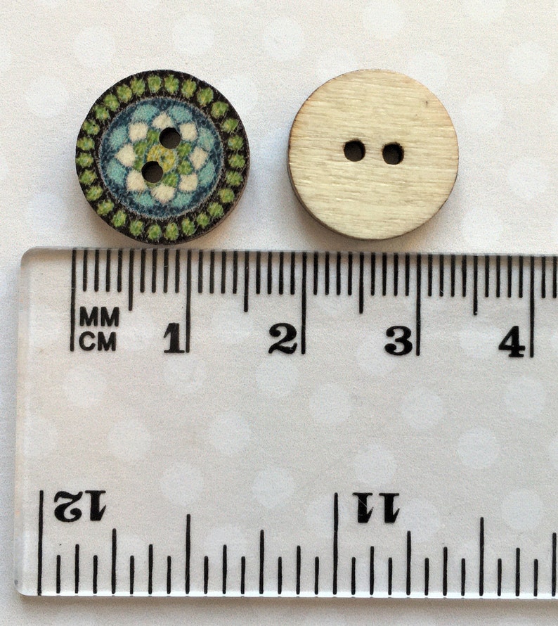 ETHNIC WOODEN BUTTONS 20 mm/15mm x 10 Beautiful bohemian | Etsy
