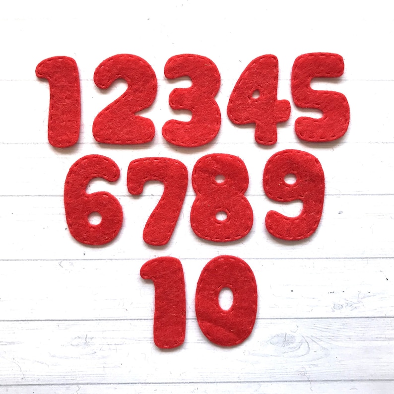Felt Number 2.5cm High, Set 1-10, Craft Toppers, Decorations - Etsy