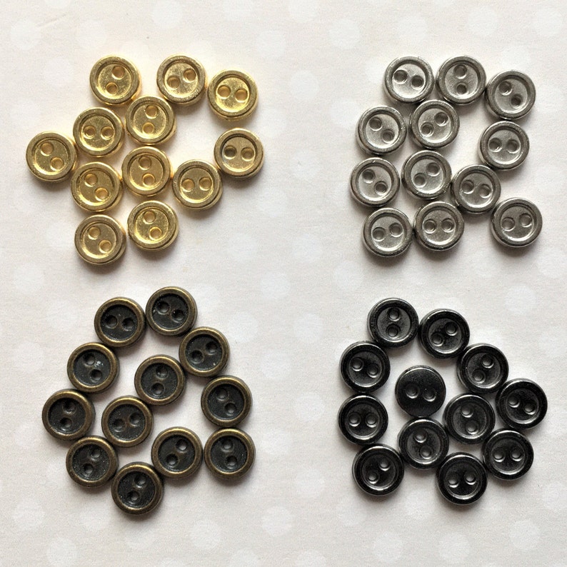 6mm Mini Metal Buttons, Round, Doll and Toy Making (12 Pc) - Etsy