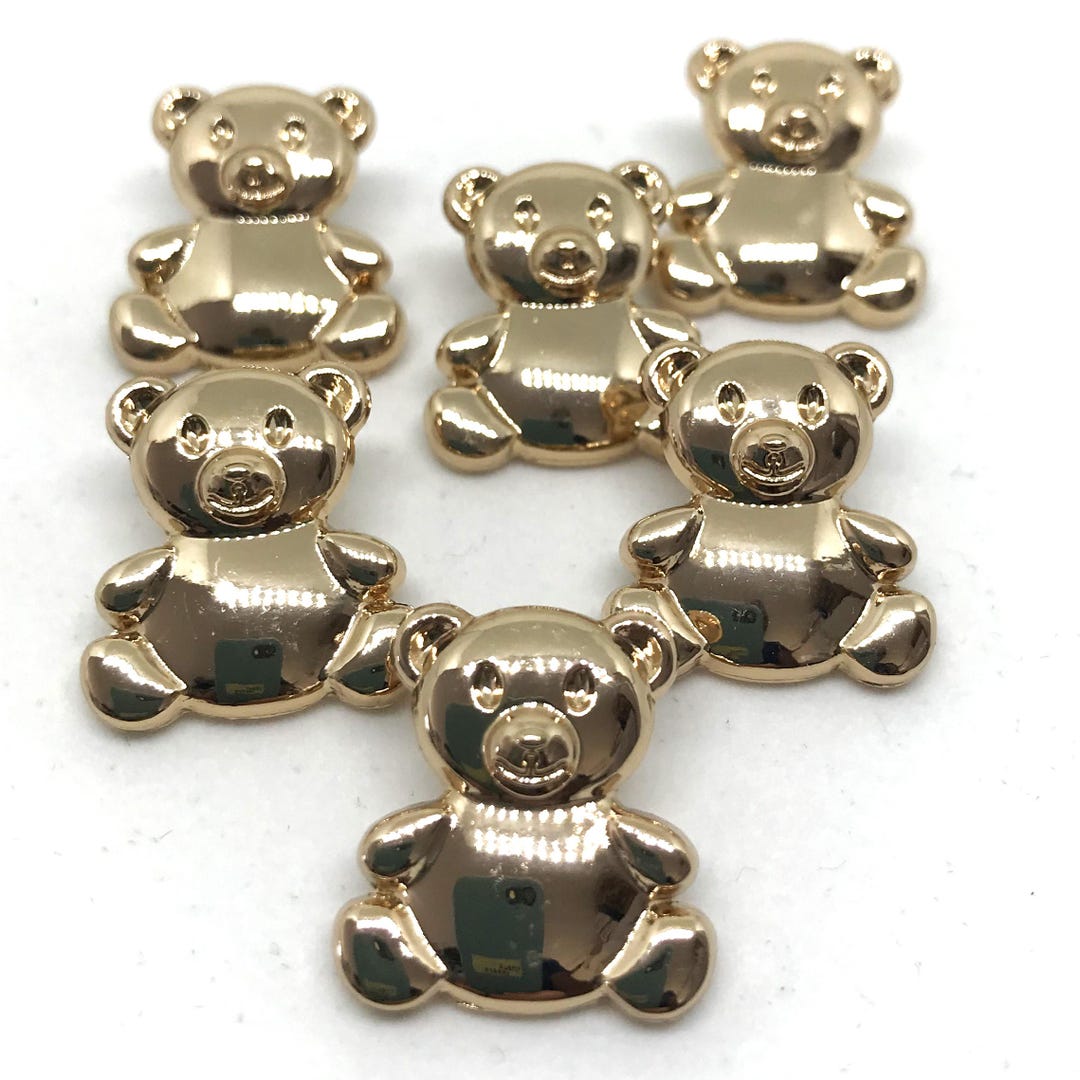 Teddy Bear Gold Metal Shank Buttons 19.5mm X 18.5mm - Etsy