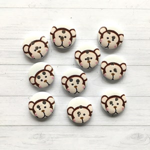 15 Mm WILD ANIMAL THEME Buttons Round X 10, Cute Little Wild Animal ...