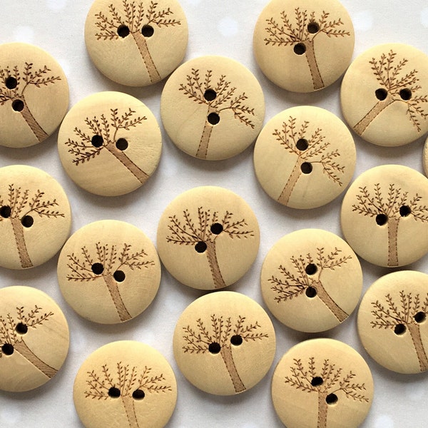 Round Wooden Buttons - Etsy