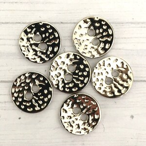 11mm Beautiful Metal Buttons, Matt Gold, Black/gold, Silver or Gold ...