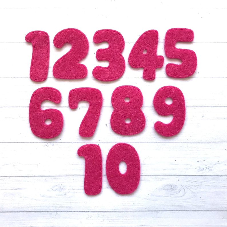 Felt Number 2.5cm High, Set 1-10, Craft Toppers, Decorations - Etsy