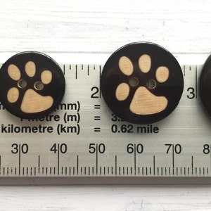 6 X RESIN PAW PRINT Buttons 15/18/21/25mm, Cute Resin Paw Print Buttons ...