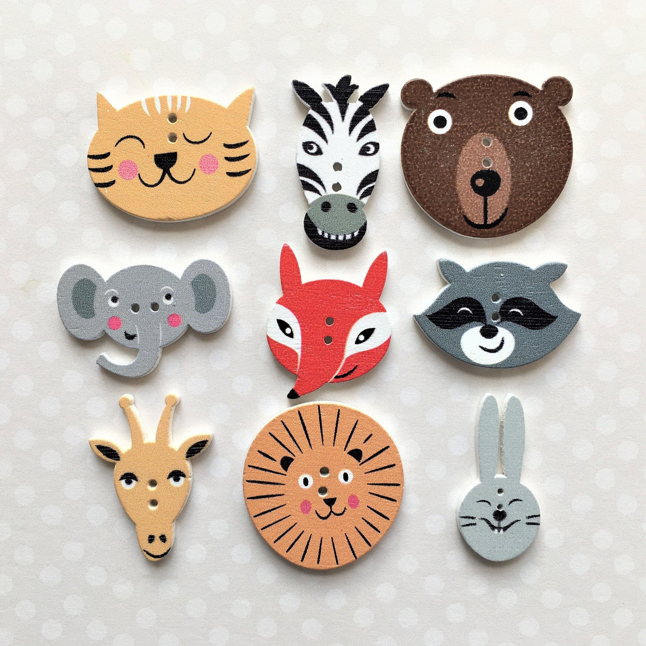 WILD ANIMAL THEME Buttons, Cute Wild Animal Buttons, Jungle Buttons ...