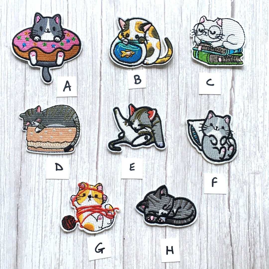 IRON ON CAT Patches. Cat Patches, Iron on Patch, Cat Patch. Cat ...