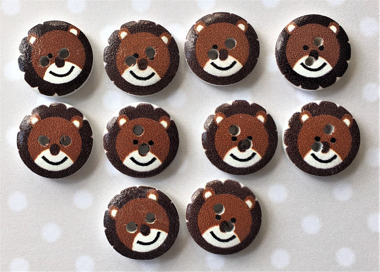 15 Mm WILD ANIMAL THEME Buttons Round X 10 Cute Little Wild - Etsy UK