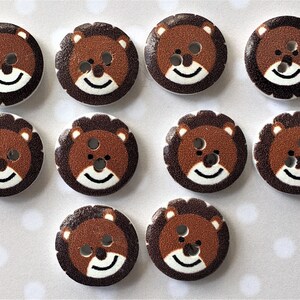 15 Mm WILD ANIMAL THEME Buttons Round X 10 Cute Little Wild - Etsy UK