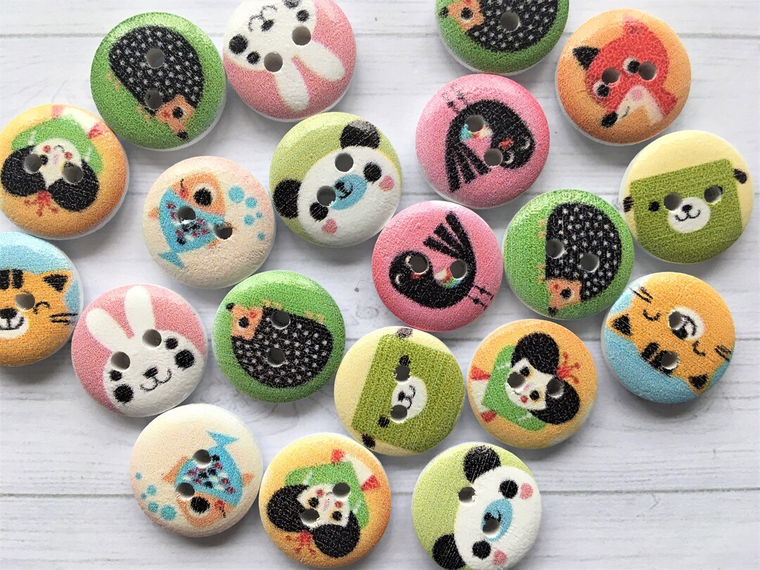 15 Mm CHILDREN'S THEME Buttons X 10, Mixed Children's Themed Buttons ...