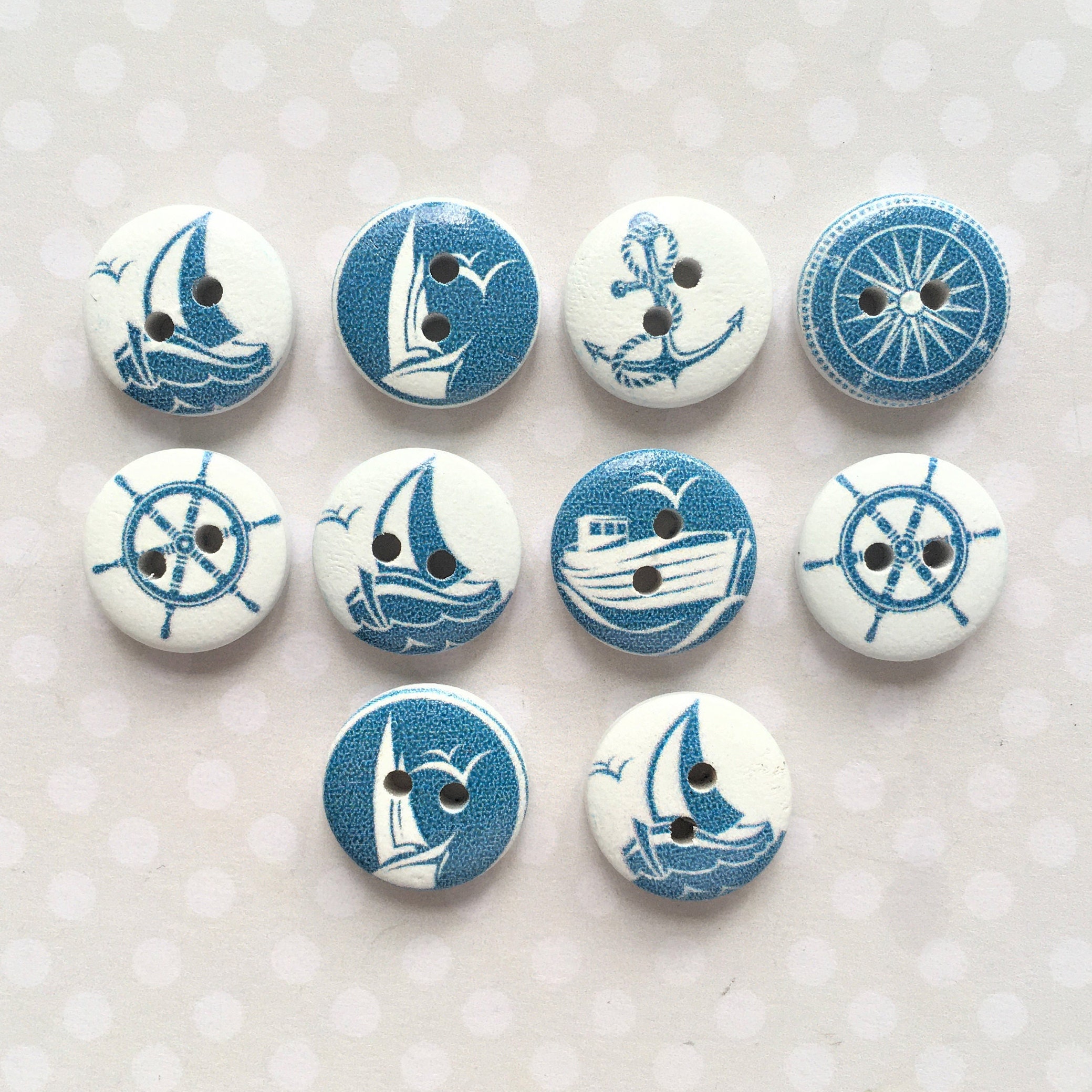 15 mm NAUTICAL BUTTONS x 10 Cute little nautical buttons | Etsy