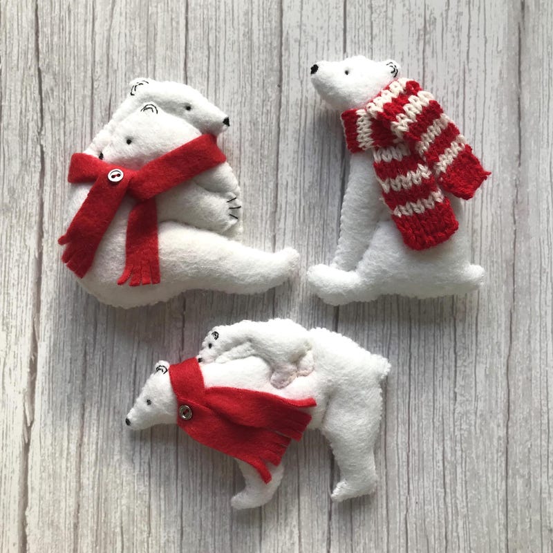 Felt Polar Bear - Etsy