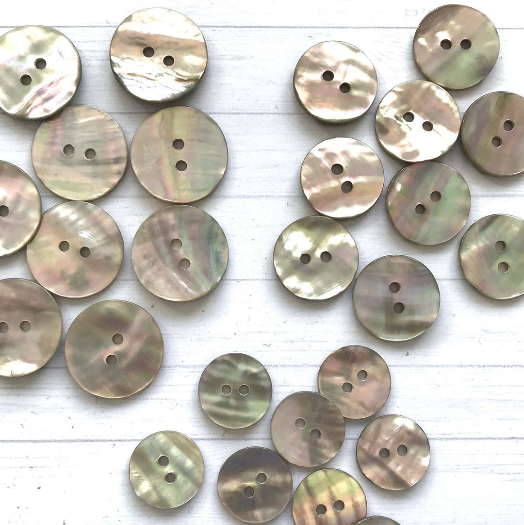15/18/20mm Mother of Pearl Shell Buttons X 9. Real Mother of Pearl 2 ...