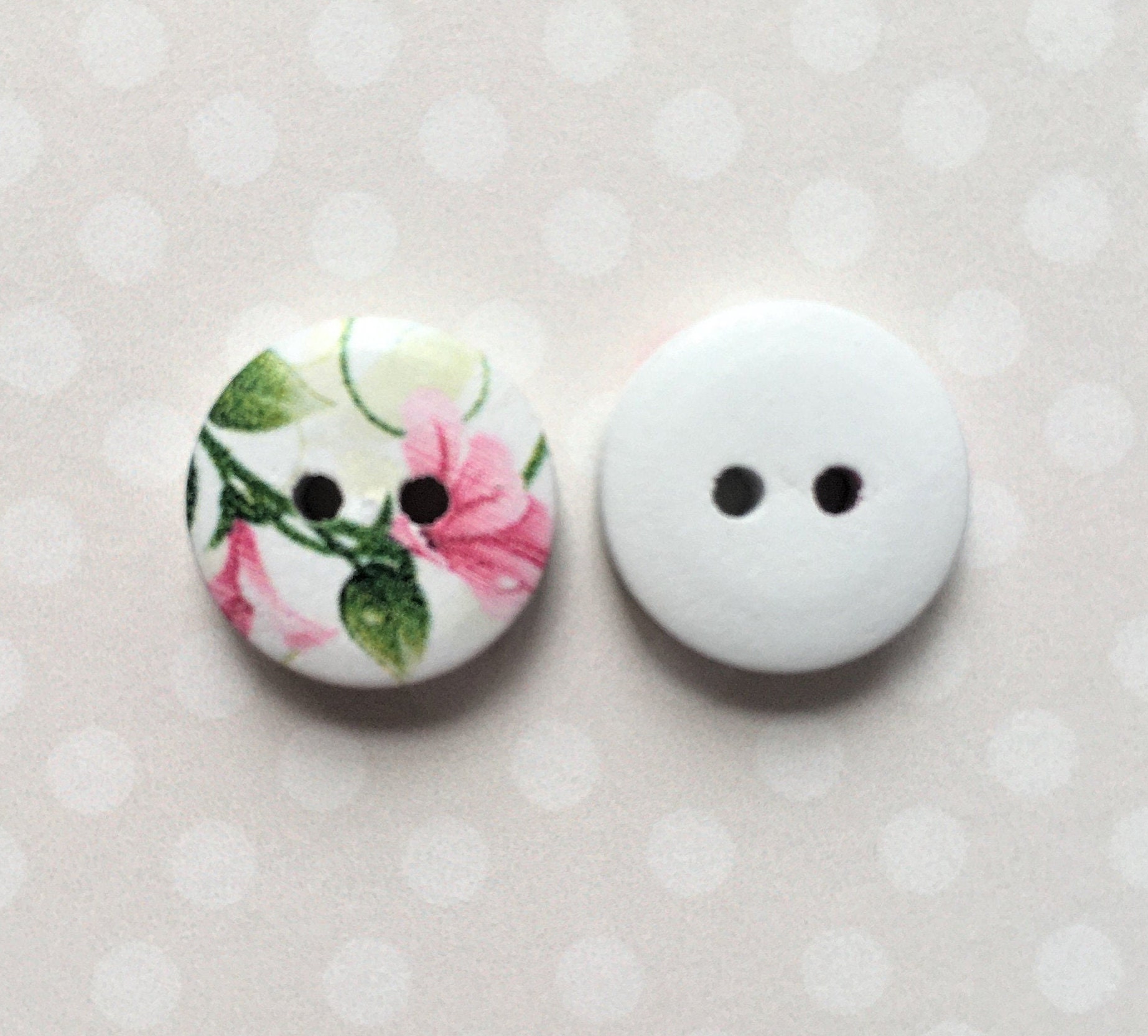 15 Mm LILY BUTTONS X 10 Round Pink Lily Buttons Pretty - Etsy