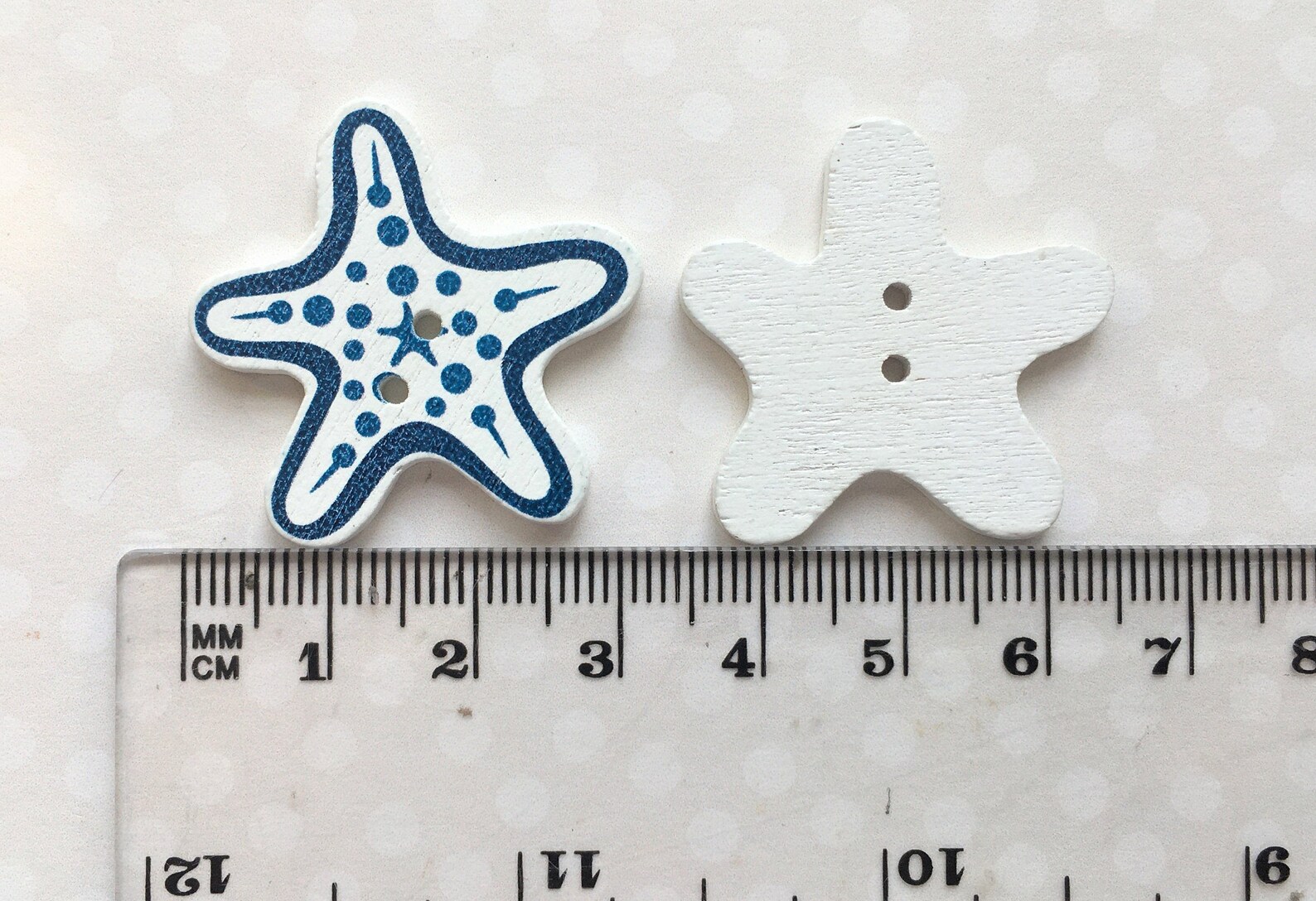 32mm CUTE STARFISH BUTTONS x 8 Large wooden Starfish buttons | Etsy