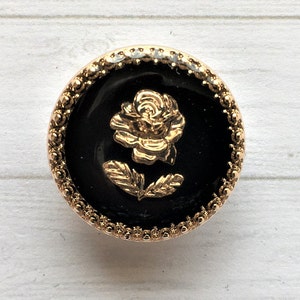 17/20/23mm METAL SHANK ENAMELLED Rose Design Buttons, Stylish Gold ...