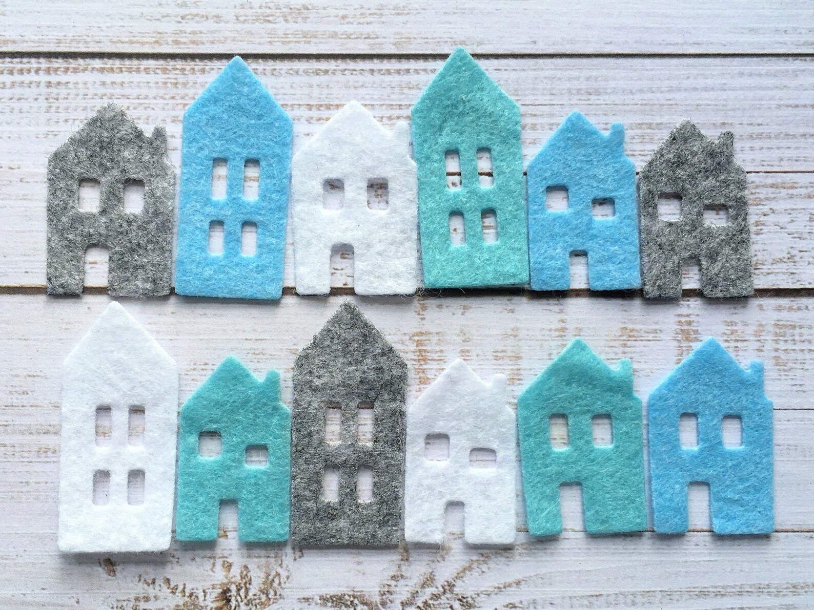 12 X FELT HOUSES Felt Houses Die Cut Houses Little House - Etsy