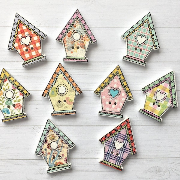 Birdhouse Buttons - Etsy