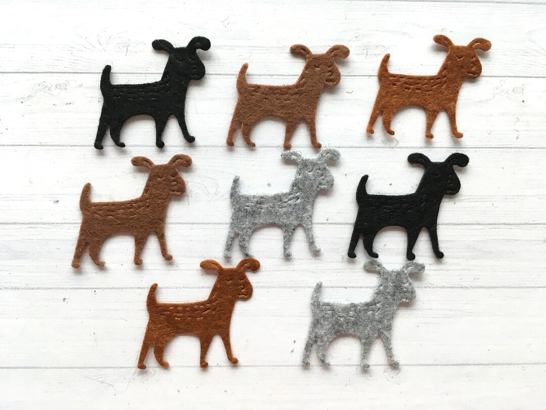 8 X MINI FELT DIE Cut Cute Dogs, Dog Die Cuts, Felt Dogs, Dog ...