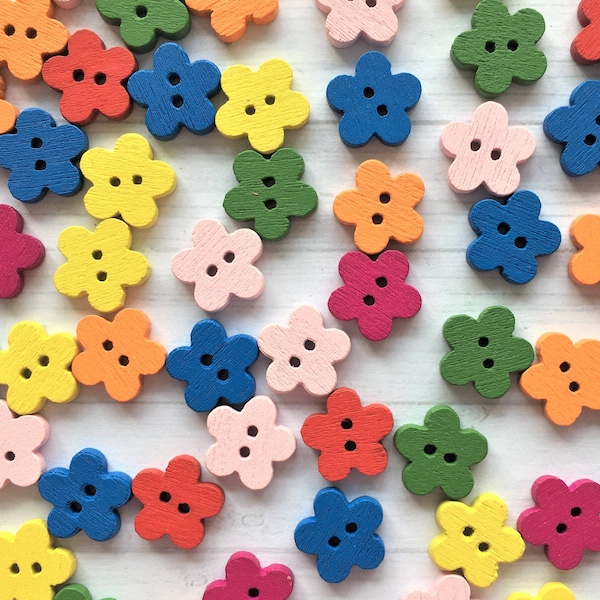 Pink Wooden Buttons - Etsy