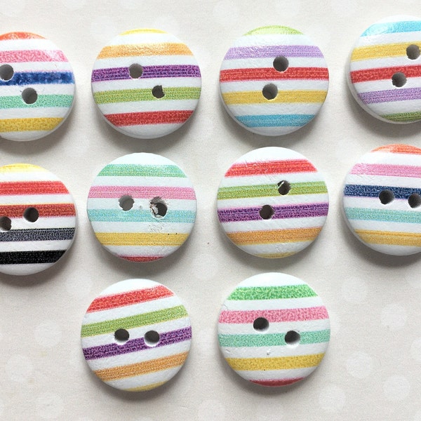 Striped Buttons - Etsy