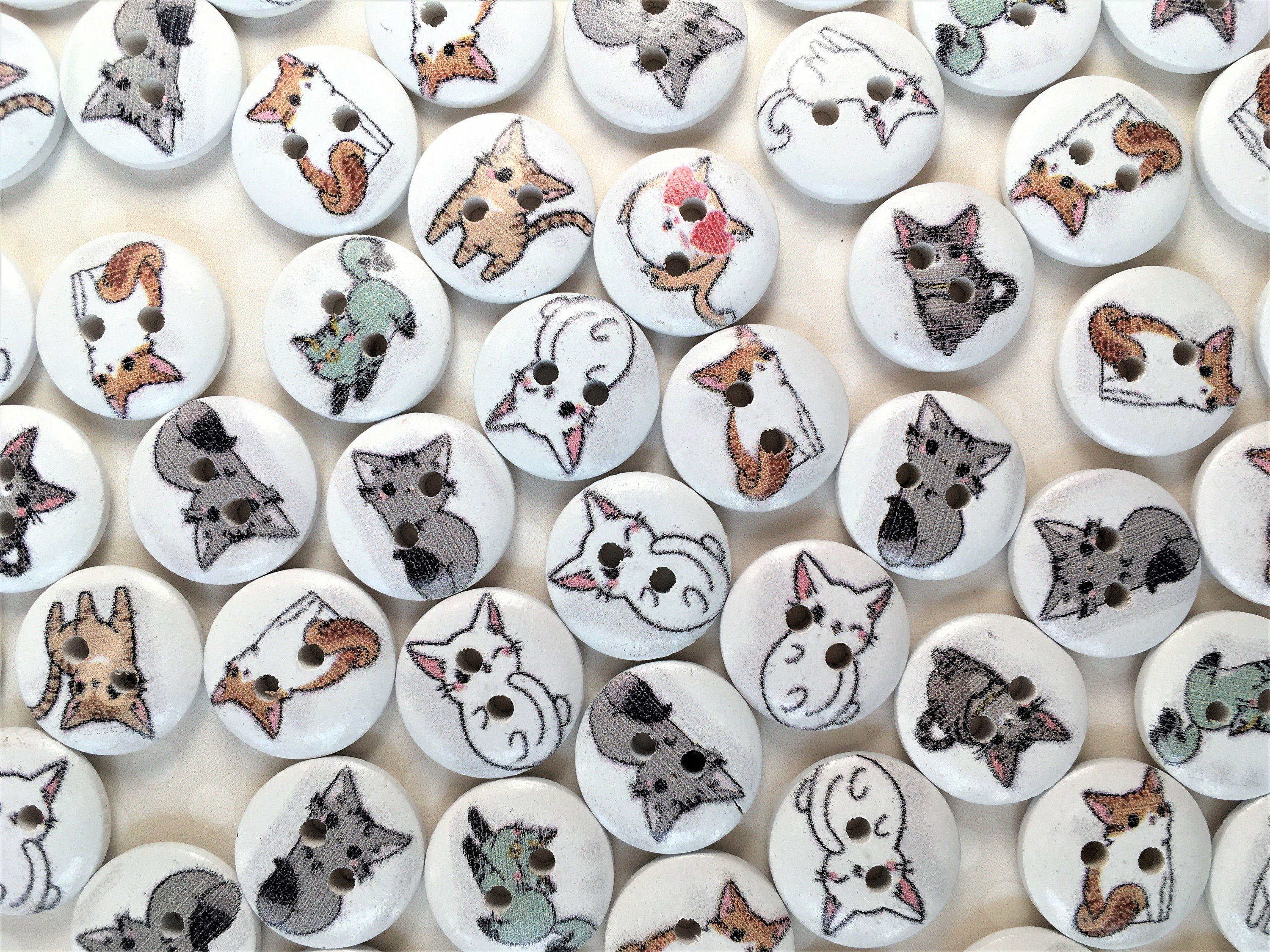 15 mm CAT BUTTONS X 10 Cute little cat buttons Cat buttons | Etsy
