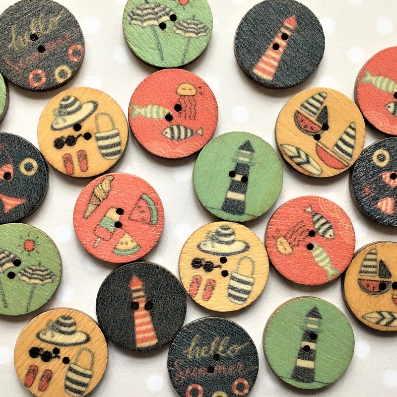 Beach Theme Buttons - Etsy