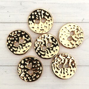 11mm Beautiful Metal Buttons, Matt Gold, Black/gold, Silver or Gold ...