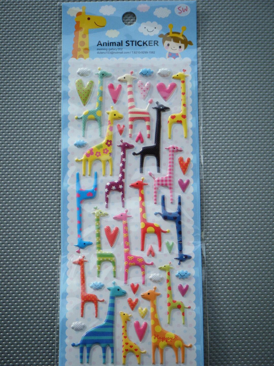 3D Animal Stickers GIRAFFES adventscalendar Ideas Embellishment - Etsy