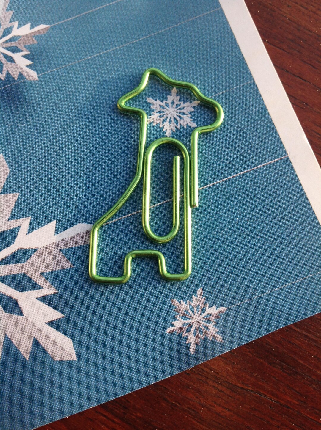 BIG D-CLIPS Green Metallic Paper Clips - GIRAFFE 4 X 2 Cm; Gift Ideas ...