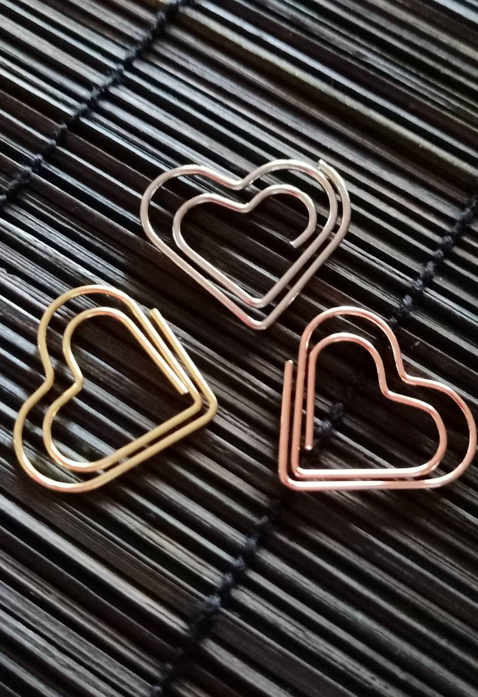 10x Heart-shaped Paper Clips 2.5 X 2.5 Cm Silver Gold or - Etsy