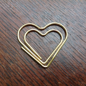10x Heart-shaped Paper Clips 2.5 X 2.5 Cm Silver, Gold or Rose Gold ...