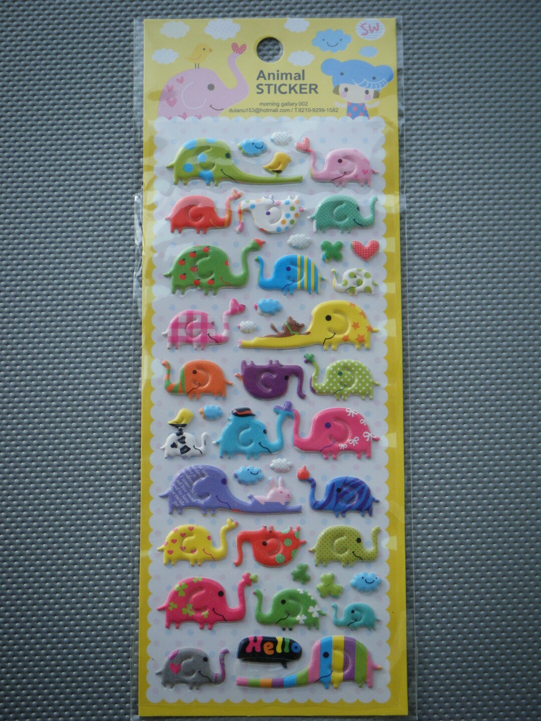 3D Animal Stickers ELEPHANTS adventscalendar Ideas Embellishment - Etsy