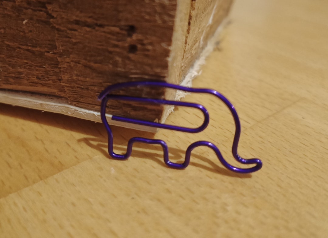 10 BIG D CLIPS Metallic Purple Paper Clips ELEPHANT 3.5 X 2 Cm Gift ...