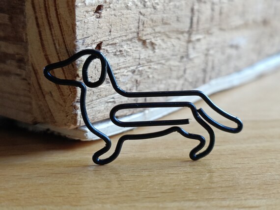 20 BIG D CLIPS Metallic Black Paper Clips DACHSHUND 3.8 X 2.2 - Etsy