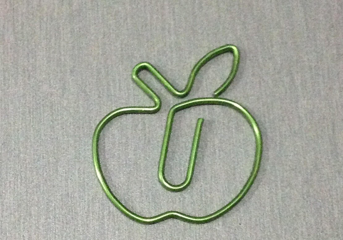 10 BIG D CLIPS Metallic Green Paper Clips APPLE 3.5 X 3 Cm Gift Ideas ...