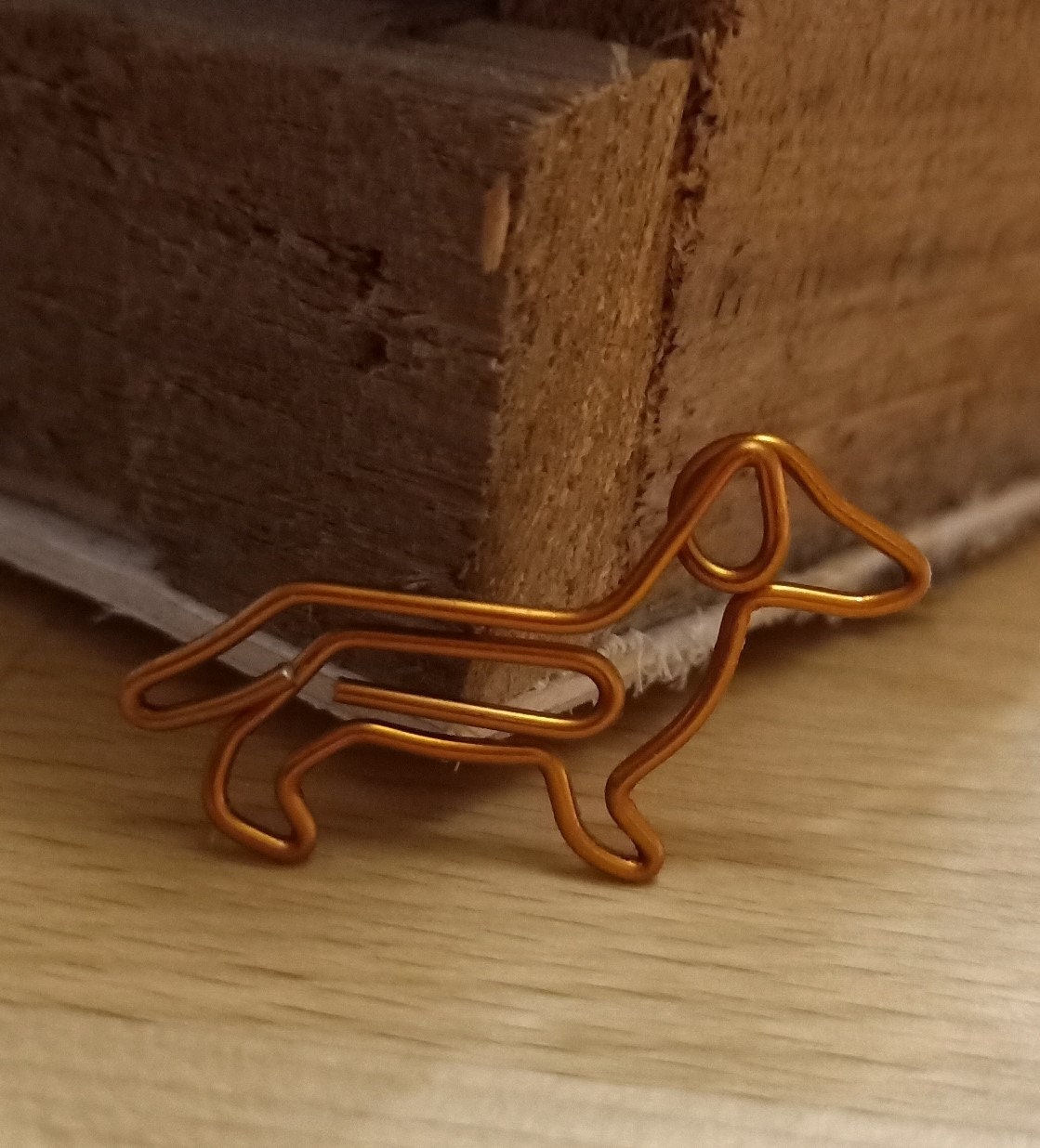 20 BIG D CLIPS Metallic Bronze Paper Clips DACHSHUND 3.8 X 2.2 Cm Gift ...