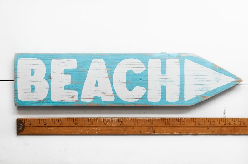 Beach Arrow Sign | Beach Wood Sign | Directional Beach Sign | Handmade ...