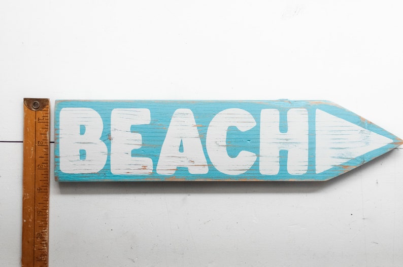 Beach Arrow Sign | Beach Wood Sign | Directional Beach Sign | Handmade ...