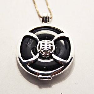 Vintage Asian Sterling Silver and Black Ring Necklace - Etsy