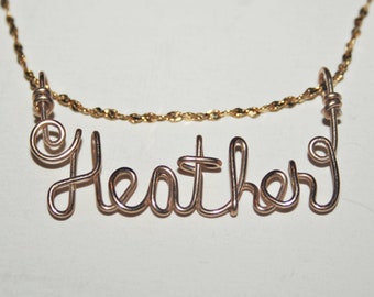 Cursive Wire Name Necklace - Etsy