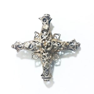 Antique Bavarian Filigree Cross Silver Cannetille Cross Pendant for ...