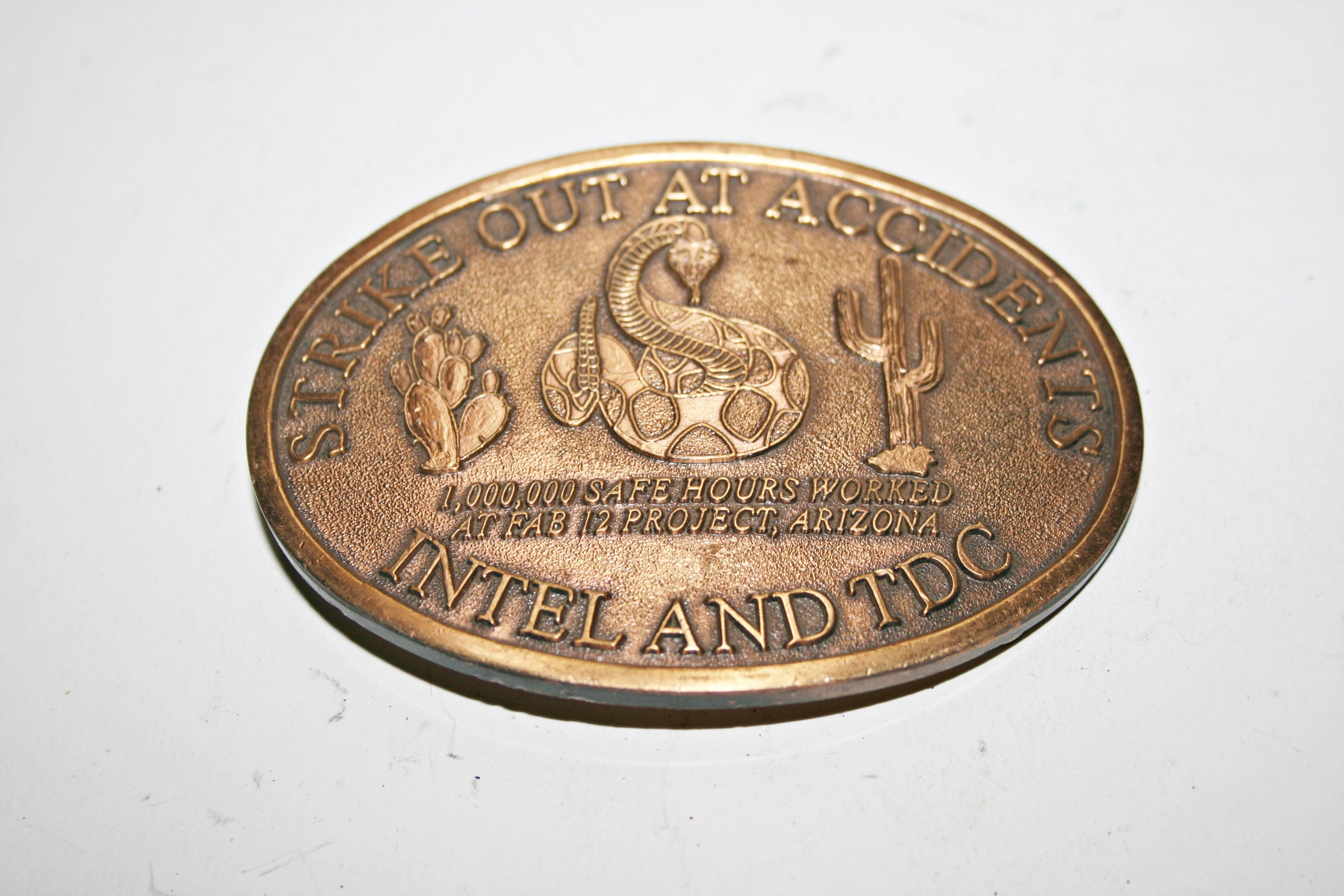 Vintage Intel Fab 12 Project Brass Belt Buckle - Etsy