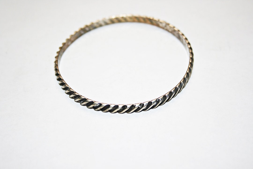 Vintage Sterling Silver Bangle Bracelet - Etsy
