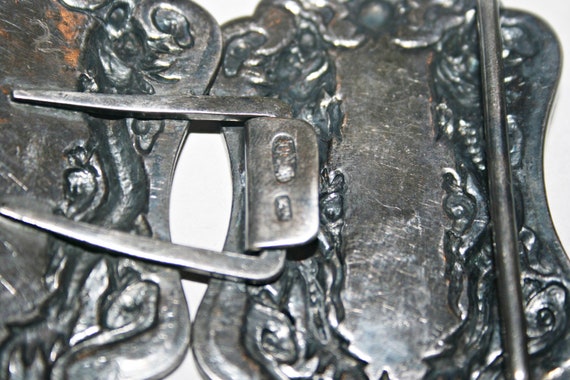Vintage Chinese Silver Wedding Belt Buckle - Gem